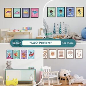 L&O Goods 10-Pack Large Educational Posters for Preschoolers, Toddlers, Kids, Kindergarten Classrooms | Fun Early Learning for Alphabet Letters, Numbers, Shapes, Colors, Seasons, Emotions, Days, Months, & More