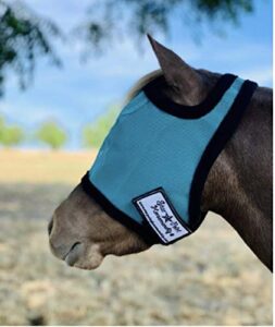 star point mini-pony fly mask (large 39-45" pony, teal/black trim)