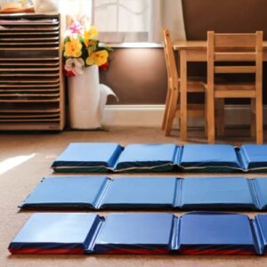 KinderMat, 1.5 Inch Thick, 4-Section Rest Mat, Red/Blue, Great for School, Daycare, Travel, and Home, 100% Made in the USA…