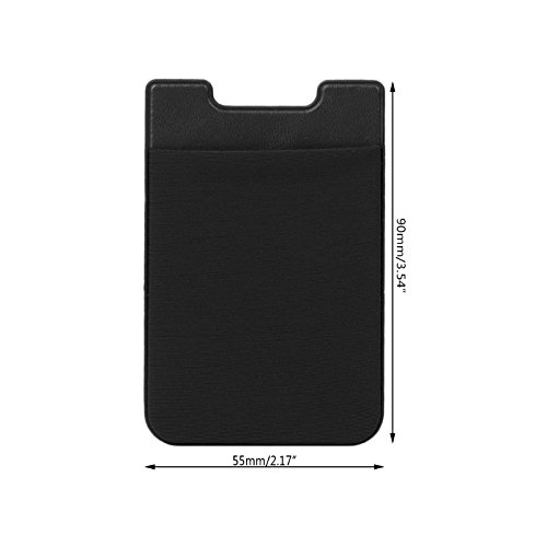 Poity Adhesive Sticker Mobile Phone Back Cards Wallet Credit ID Card Holder Pocket (Black)