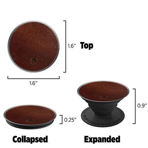 PopSockets: Collapsible Grip & Stand for Phones and Tablets - Brown Vegan Leather