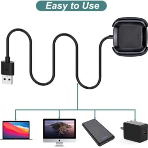 Kissmart Charger for Fitbit Versa 1/Versa Lite/Versa SE, Replacement Charging Dock Cable Cord for Versa, Versa Lite Smart Watch (3.3ft/1m)