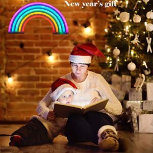 QiaoFei Cute Rainbow Light Signs for Kids Gift's Gift LED Rainbow Neon Signs Rainbow Lamp for Wall Decor Bedroom Decorations Home Accessories Party Holiday Battery or USB Operated Table Night Lights