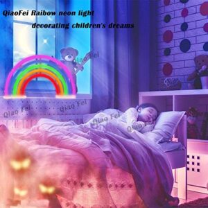 QiaoFei Cute Rainbow Light Signs for Kids Gift's Gift LED Rainbow Neon Signs Rainbow Lamp for Wall Decor Bedroom Decorations Home Accessories Party Holiday Battery or USB Operated Table Night Lights