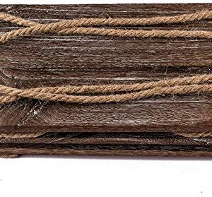 TIMEYARD Decorative Wall Hanging Shelf, 3 Tier Distressed Wood Jute Rope Floating Shelves, Rustic Home Wall Décor