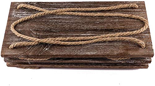 TIMEYARD Decorative Wall Hanging Shelf, 3 Tier Distressed Wood Jute Rope Floating Shelves, Rustic Home Wall Décor