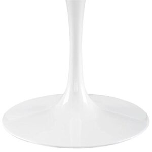 Hawthorne Collections Mid-Century Mordern 54" Round Dining Table Pedestal Base in White