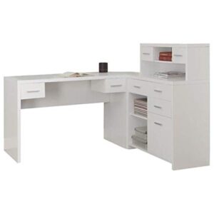 pemberly row l shaped home office desk with hutch in white