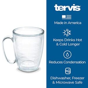 Tervis American Flag Made in USA Double Walled Insulated Tumbler Travel Cup Keeps Drinks Cold & Hot, 16oz Mug, Red Lid