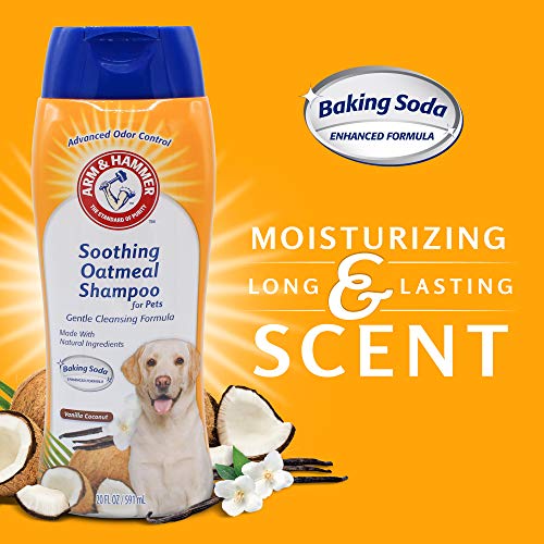 Arm & Hammer for Pets Soothing Oatmeal Pet Shampoo | Nourishing and Moisturizing Dog Shampoo with Gentle Cleansing formula | Vanilla Coconut Scent, 20 oz Bottle Shampoo for Pets