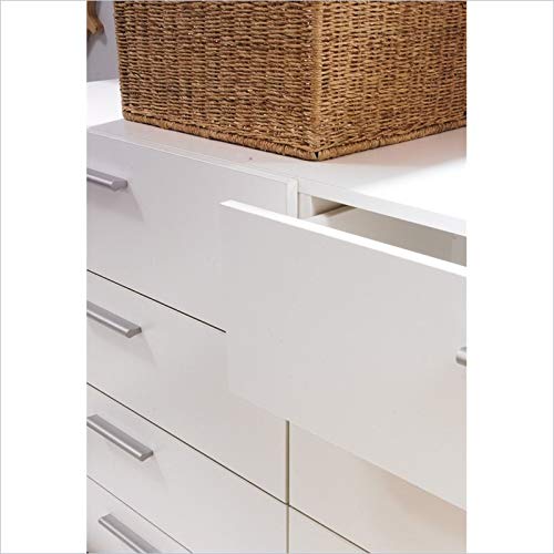 Atlin Designs Modern 8 Drawer Double Dresser with Bar Handles in White