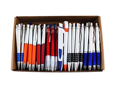 SKKSTATIONERY 100 Pcs Wholesale Ballpoint Pens, Assorted Ballpoint Pens, Retractable, For office supplies, Big Bulk Lot.