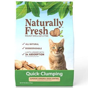 naturally fresh cat litter - walnut-based quick-clumping kitty litter, unscented , 26 lb (23001)