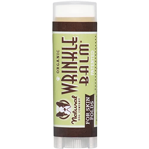 Natural Dog Company Wrinkle Balm, Travel Stick, 0.15 oz, Dog Lotion for Dry Itchy Skin, Cleans Wrinkles, Yeast Infection Treatment for Dogs, Plant Based, Frenchie Dog Accessories, Made in USA