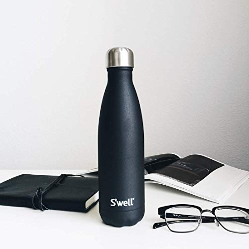 S'well Stainless Steel Water Bottle - 25 Fl Oz - Onyx - Triple-Layered Vacuum-Insulated Containers Keeps Drinks Cold for 54 Hours and Hot for 26 - with No Condensation - BPA-Free - Perfect for the Go