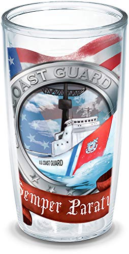 Tervis Coast Guard Boat Made in USA Double Walled Insulated Tumbler Cup Keeps Drinks Cold & Hot, 16oz, Unlidded