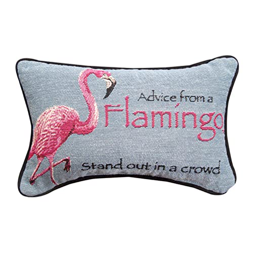 Manual Woodworkers Advice From a Flamingo Reversible 12.5 x 8.5 Inch Woven Decorative Throw Pillow