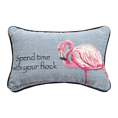 Manual Woodworkers Advice From a Flamingo Reversible 12.5 x 8.5 Inch Woven Decorative Throw Pillow