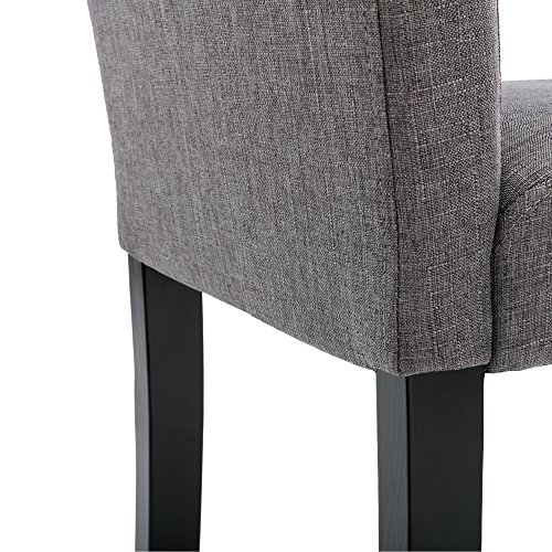 NOBPEINT Urban Style Solid Wood Fabric Padded Parson Chair, Grey, Set of 4