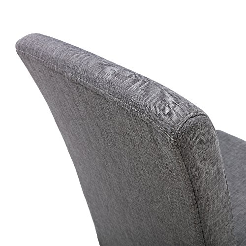 NOBPEINT Urban Style Solid Wood Fabric Padded Parson Chair, Grey, Set of 4