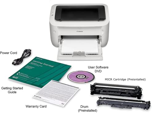 RT ImageCLASS LBP6030W MICR Check Printer Bundle with 1 Compatible 125 3484B001AA MICR Toner Cartridge for Printing Business and Personal Checks