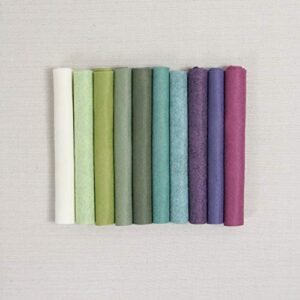 wool blend felt, succulent palette, ten 9" x 12" sheets, assorted colors, one color each sheet, non-woven, 1mm thick, diy