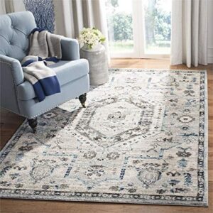 SAFAVIEH Madison Collection Area Rug - 8' x 10', Grey & Dark Grey, Oriental Boho Chic Distressed Design, Non-Shedding & Easy Care, Ideal for High Traffic Areas in Living Room, Bedroom (MAD928F)