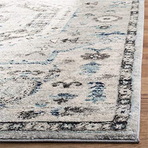 SAFAVIEH Madison Collection Area Rug - 8' x 10', Grey & Dark Grey, Oriental Boho Chic Distressed Design, Non-Shedding & Easy Care, Ideal for High Traffic Areas in Living Room, Bedroom (MAD928F)