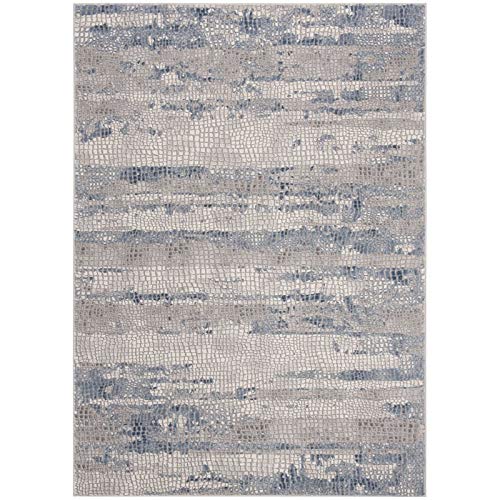 Safavieh Meadow Collection 5'3" x 7'6" Grey Navy MDW182F Modern Abstract Area Rug