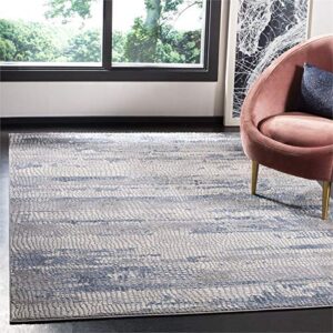 Safavieh Meadow Collection 5'3" x 7'6" Grey Navy MDW182F Modern Abstract Area Rug