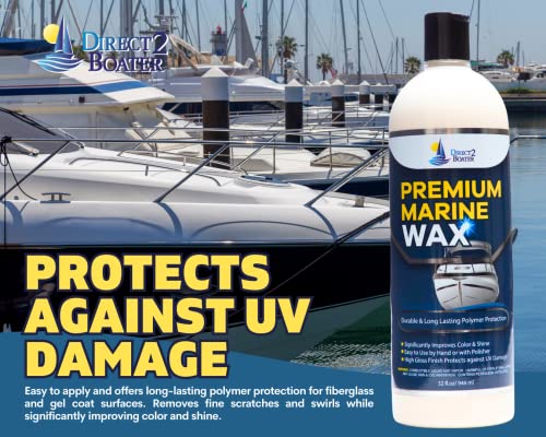 Premium Marine Wax for Boats & RV's with High Gloss Finish - 16 fl oz By Direct 2 Boater