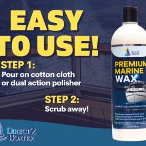 Premium Marine Wax for Boats & RV's with High Gloss Finish - 16 fl oz By Direct 2 Boater