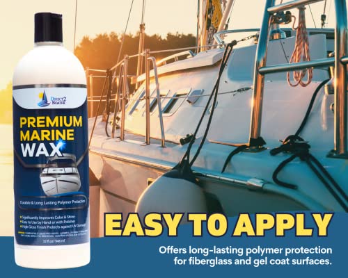 Premium Marine Wax for Boats & RV's with High Gloss Finish - 16 fl oz By Direct 2 Boater