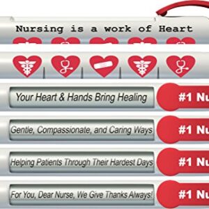 Greeting Pen Nurse pens- Nursing is a Work of Heart Rotating Message 6 Pen Set (36541)