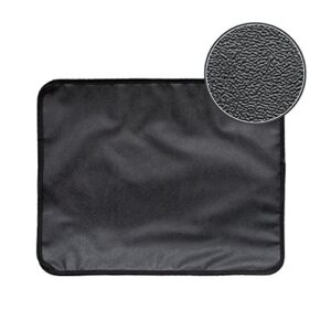 WOWOWMEOW Pet Double Layer Cat Litter Mat Honeycomb Cat Litter Trapper with Waterproof Base (L- 21'' x 27'', Black)