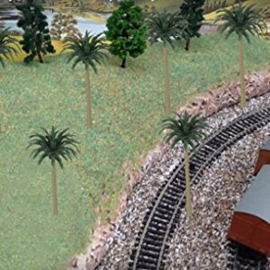 ORZIZRO 15Pcs Model Coconut Palm Tree Scenery Model Tree 2.8-6.3 Inch Mixed Model Trees for Model Train Railway Architecture Diorama DIY Scenery Landscape Cake Toppers Decoration