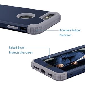 Fingic iPhone 6 Case,iPhone 6s Case, Full-Body Cover 3 in 1 Hybrid Hard PC & Soft Silicone Heavy Duty Rugged Bumper Shockproof Protective Phone Case for iPhone 6/6S (4.7 inch),Navy Blue+Gray