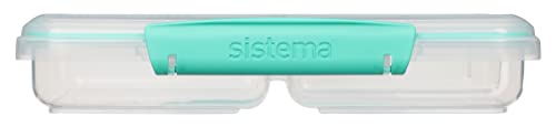 Sistema To Go Multi Split Food Storage Container, Clear with Coloured Clips, 820 ml