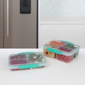 Sistema To Go Multi Split Food Storage Container, Clear with Coloured Clips, 820 ml