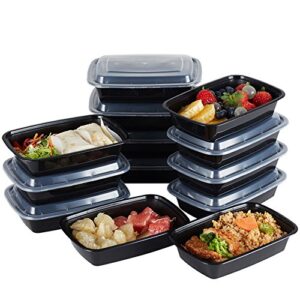 NutriBox 28 OZ [20 value pack] Meal Prep Plastic Food Storage Containers 1 Compartment with lids- BPA Free Reusable Lunch Bento Box - Microwave, Dishwasher and Freezer Safe, Portion Control