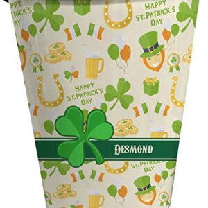 RNK Shops St. Patrick's Day Waste Basket - Single Sided (Black) (Personalized)