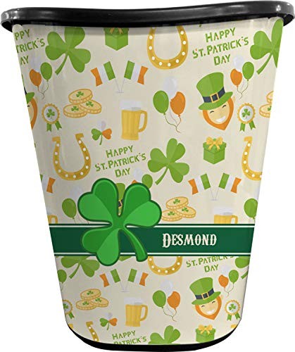 RNK Shops St. Patrick's Day Waste Basket - Single Sided (Black) (Personalized)