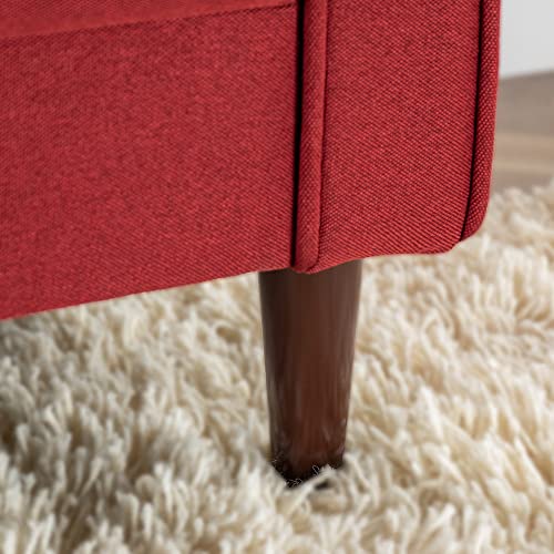 ZINUS Mikhail Loveseat Sofa / Ruby Red Sofa / Button Tufted Cushions / Easy, Tool-Free Assembly