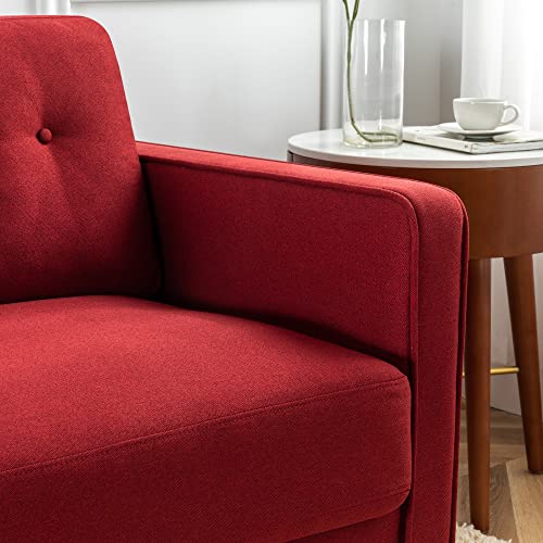 ZINUS Mikhail Loveseat Sofa / Ruby Red Sofa / Button Tufted Cushions / Easy, Tool-Free Assembly