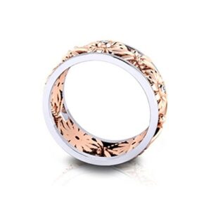 Meolin Sunflower Ring Chrysanthemum Ring Wedding Ring Statement Stackable Band Ring Eternity Cocktail Band (Size/6/7/8/9/10),Rose Gold,Size 7