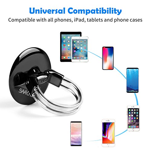 Phone Ring Holder Stand, 3 in 1 Universal Phone Car Vent Mount and Finger Grip Phone Holder Compatible with All iPhone, Samsung Galaxy & Smartphones