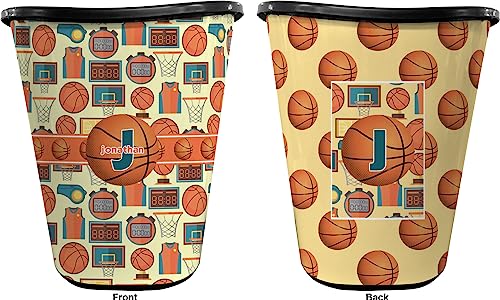 RNK Shops Basketball Waste Basket - Double Sided (Black) (Personalized)