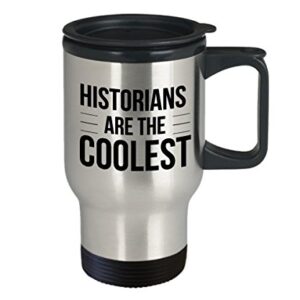 HollyWood & Twine History Travel Mug Gifts - Historians are The Coolest Stainless Steel Insulated Travel Coffee Cup with Lid