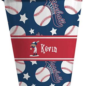 RNK Shops Baseball Waste Basket - Double Sided (Black) (Personalized)