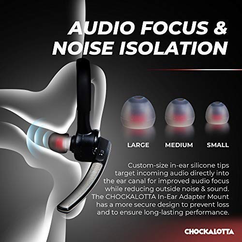 CHOCKALOTTA 1-Pack in-Ear Tip Adapter Mount Compatible with Plantronics Poly Voyager 5200 & Voyager Legend Headset (Includes 3-Piece S/M/L Silicone Ear Tips)